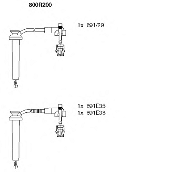 BREMI 800R200 (3915090 / 4046768 / 4046768) к-кт проводов вв Ford (Форд) cougar 98-01 Mondeo (Мондео) I 94-96 Mondeo (Мондео)