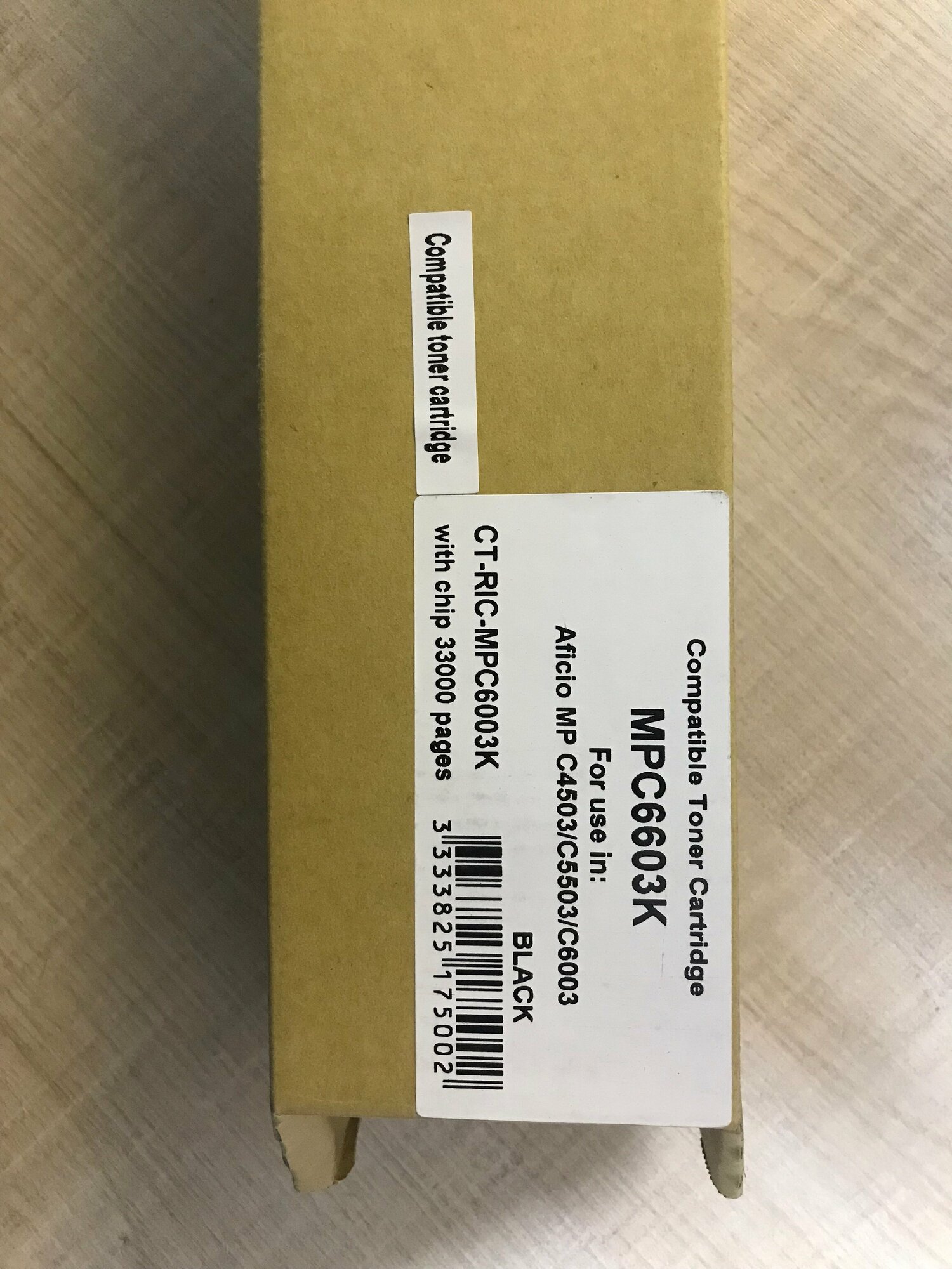 Тонер-картридж совместимый для Ricoh Aficio MP C4503/C5503/C6003 black, type MPC6603K (туба, 560г) JPN