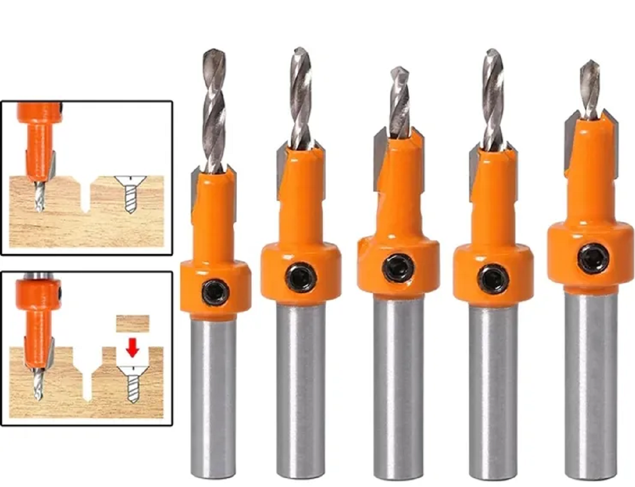 Сверла с зенкером по дереву . Набор - 5 шт . / Matoka / ORiG