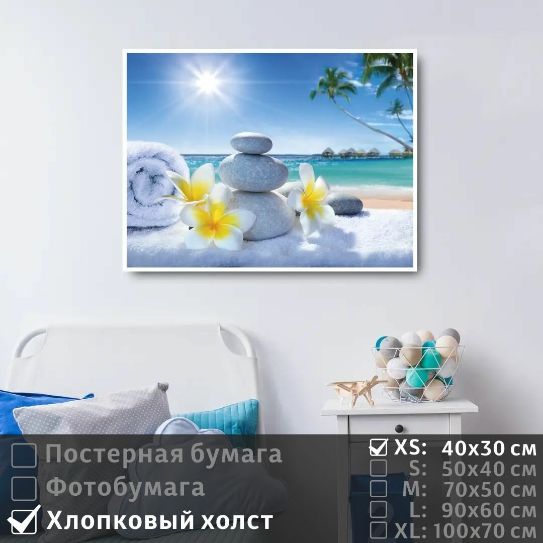 Постер на холсте Массаж И Спа На Берегу Океана 40х30 см ПолиЦентр