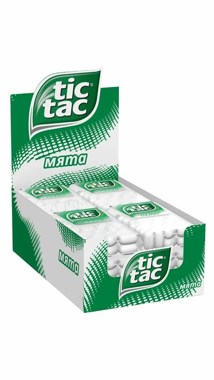 Драже Tic Tac, Мята, 12 штук по 16 грамм