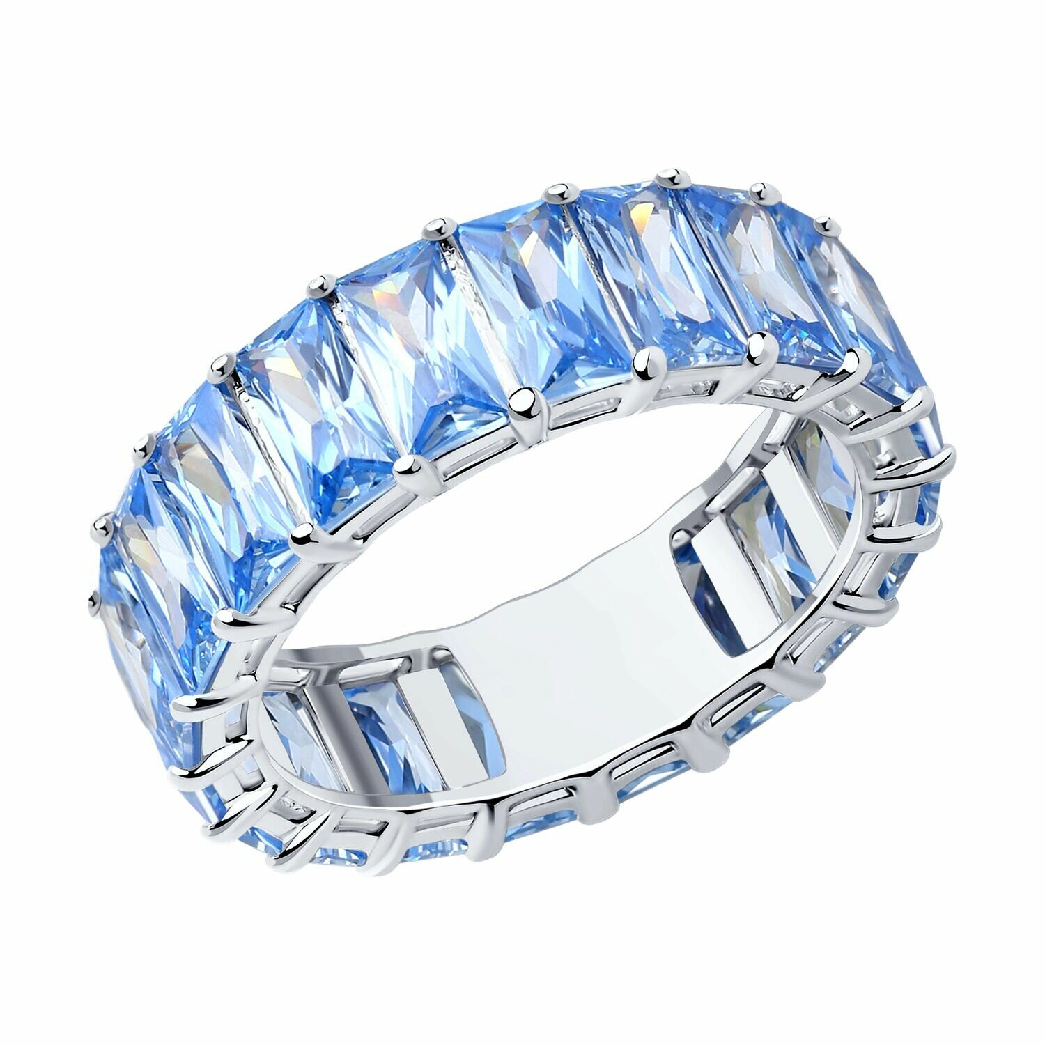 Кольцо, серебро, 925 проба, фианит