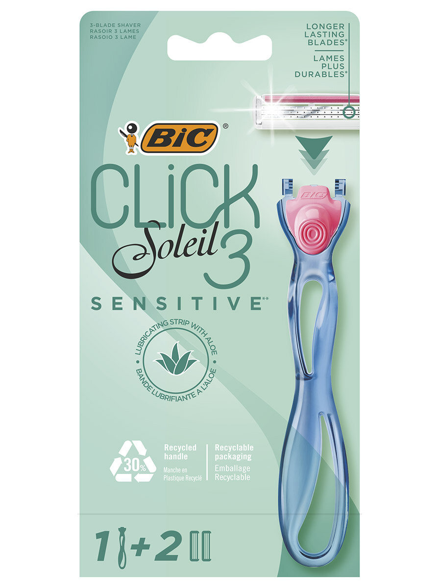 Bic Станок для бритья Click Soleil 3 Sensitive 3-лезвия+2 кассеты