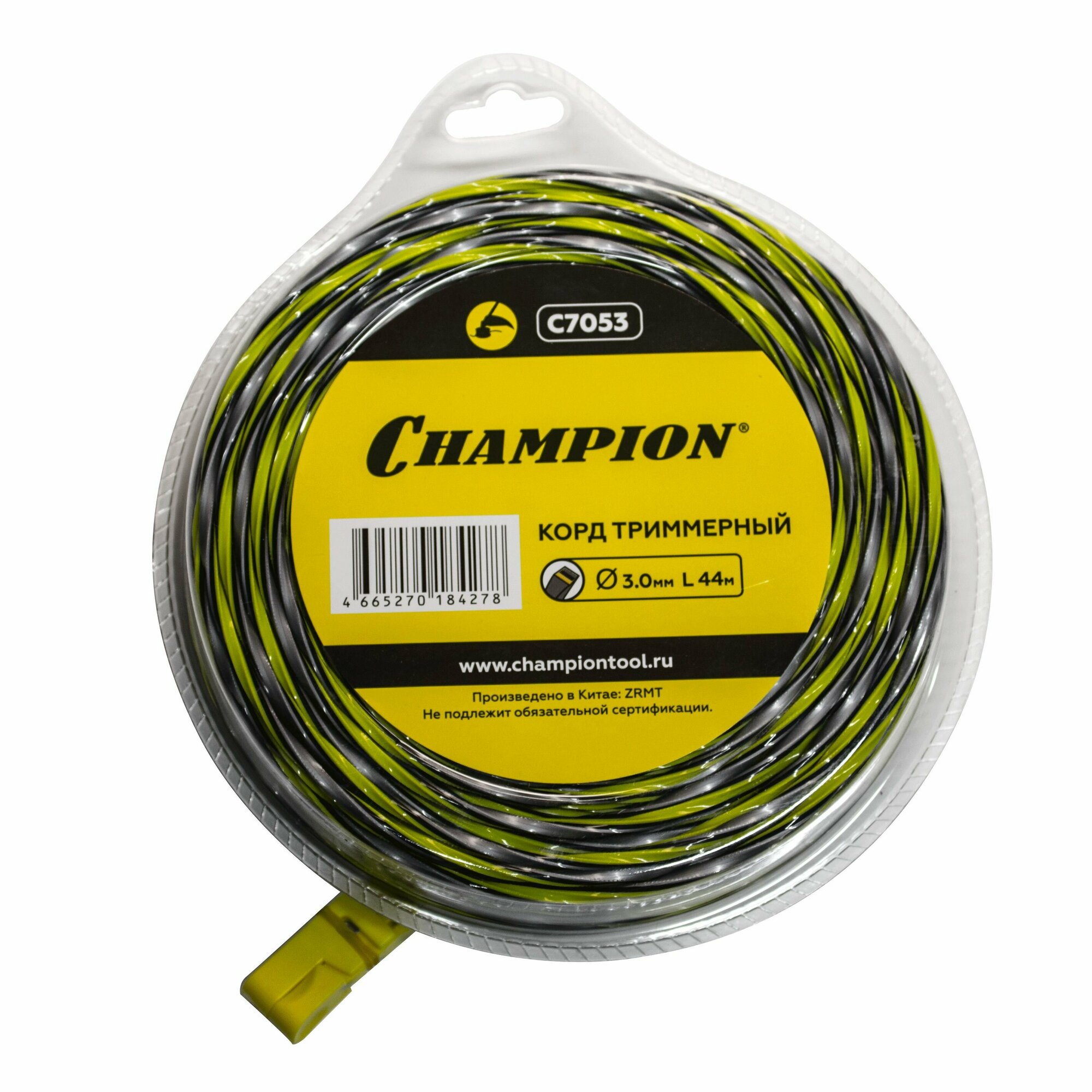 Корд CHAMPION Tornado 3.0мм 44м витой квадрат / C7053