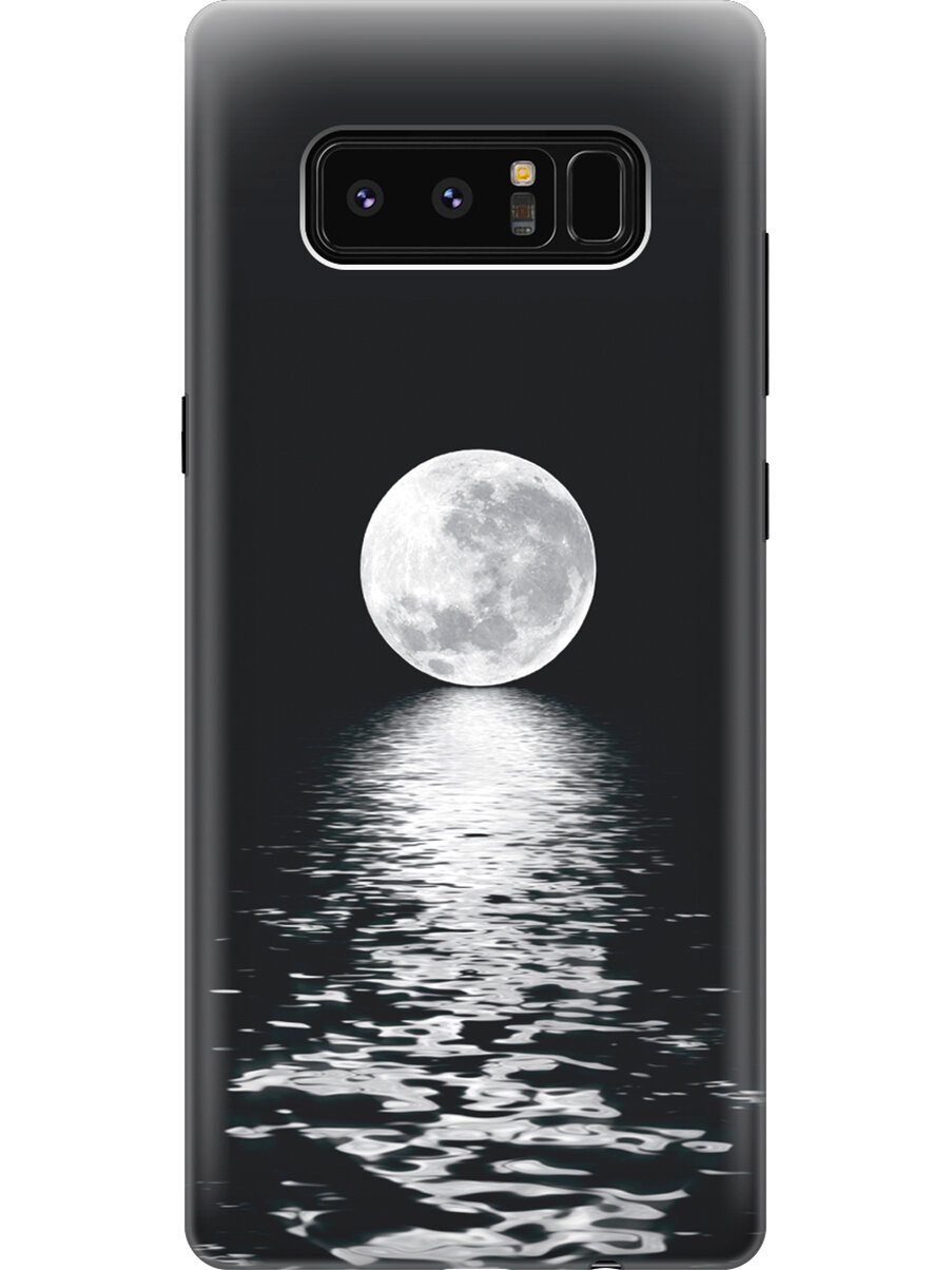 Силиконовый чехол на Samsung Galaxy Note 8, Самсунг Ноут 8 с принтом "Луна над морем"
