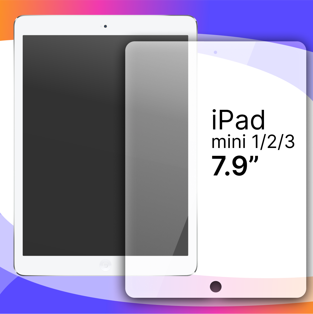 Защитное противоударное стекло для планшета Apple iPad mini 1, iPad mini 2 и iPad mini 3 7.9" / Полноэкранное закаленное стекло на Эпл Айпад мини 1, Айпад мини 2 и Айпад мини 3 7.9" / Прозрачное