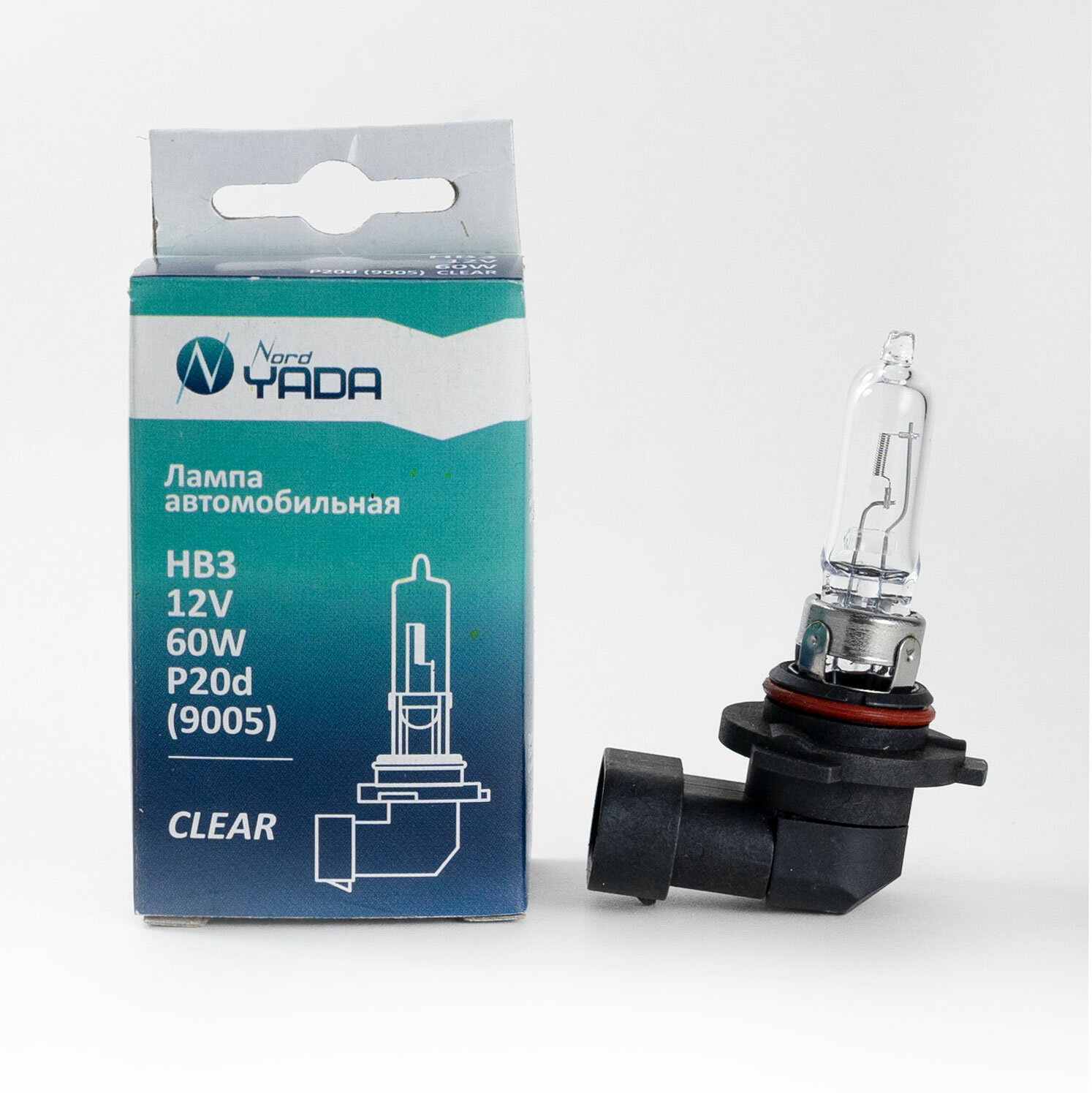 Лампа HB3 (9005) 12V 60W P20d дальний (Nord YADA) CLEAR