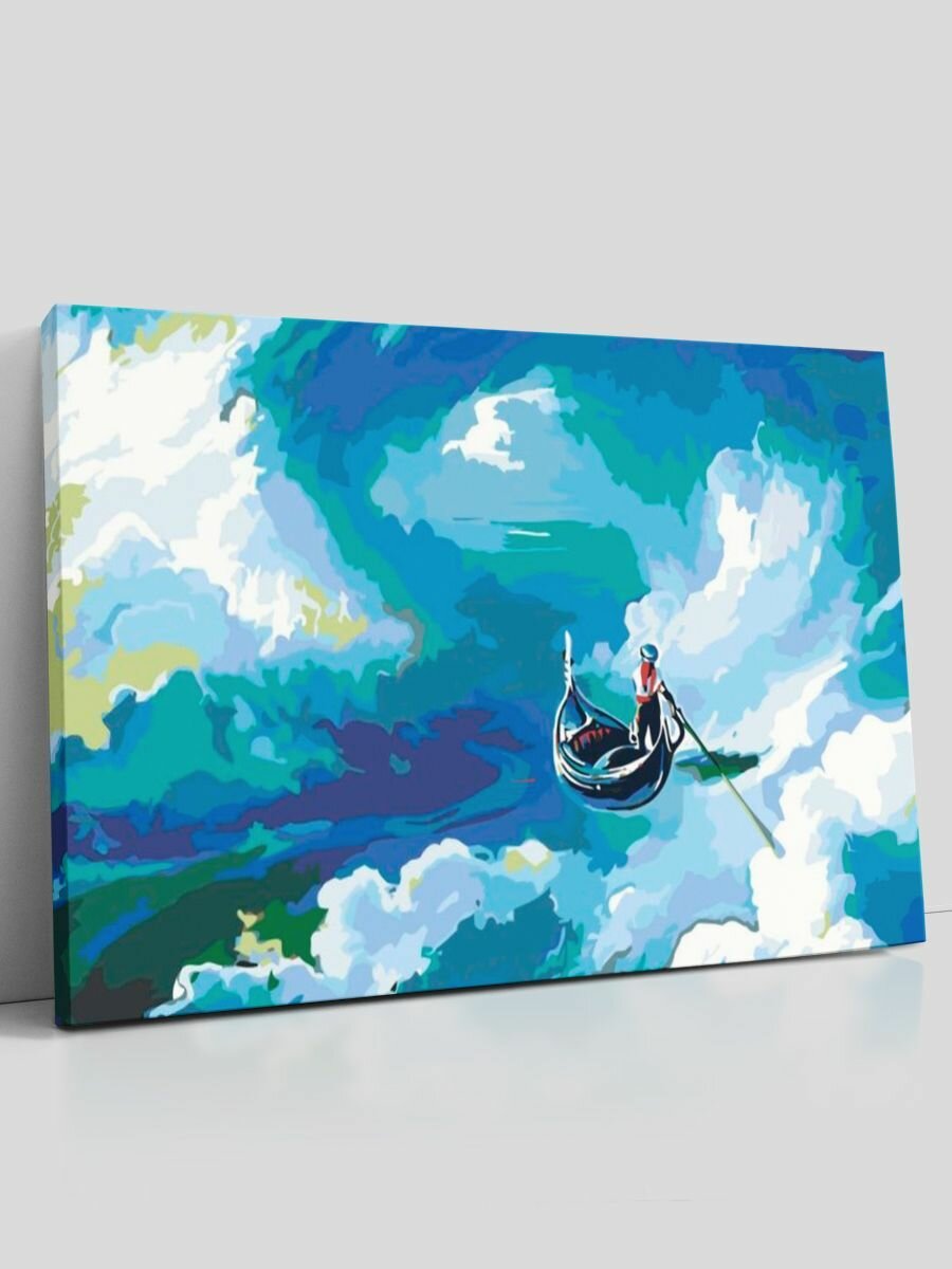 Картина по номерам на холсте с подрамником, "Италия. Море и девушка в лодке", 40х60 см