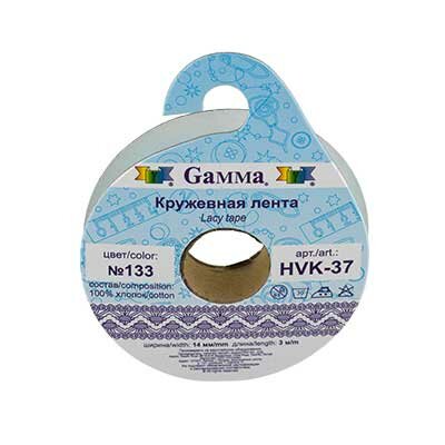 Gamma' кружевная лента HVK-37-MY84 14 мм длина 3 м декоративный элемент для швейных проектов цвет №113 черный