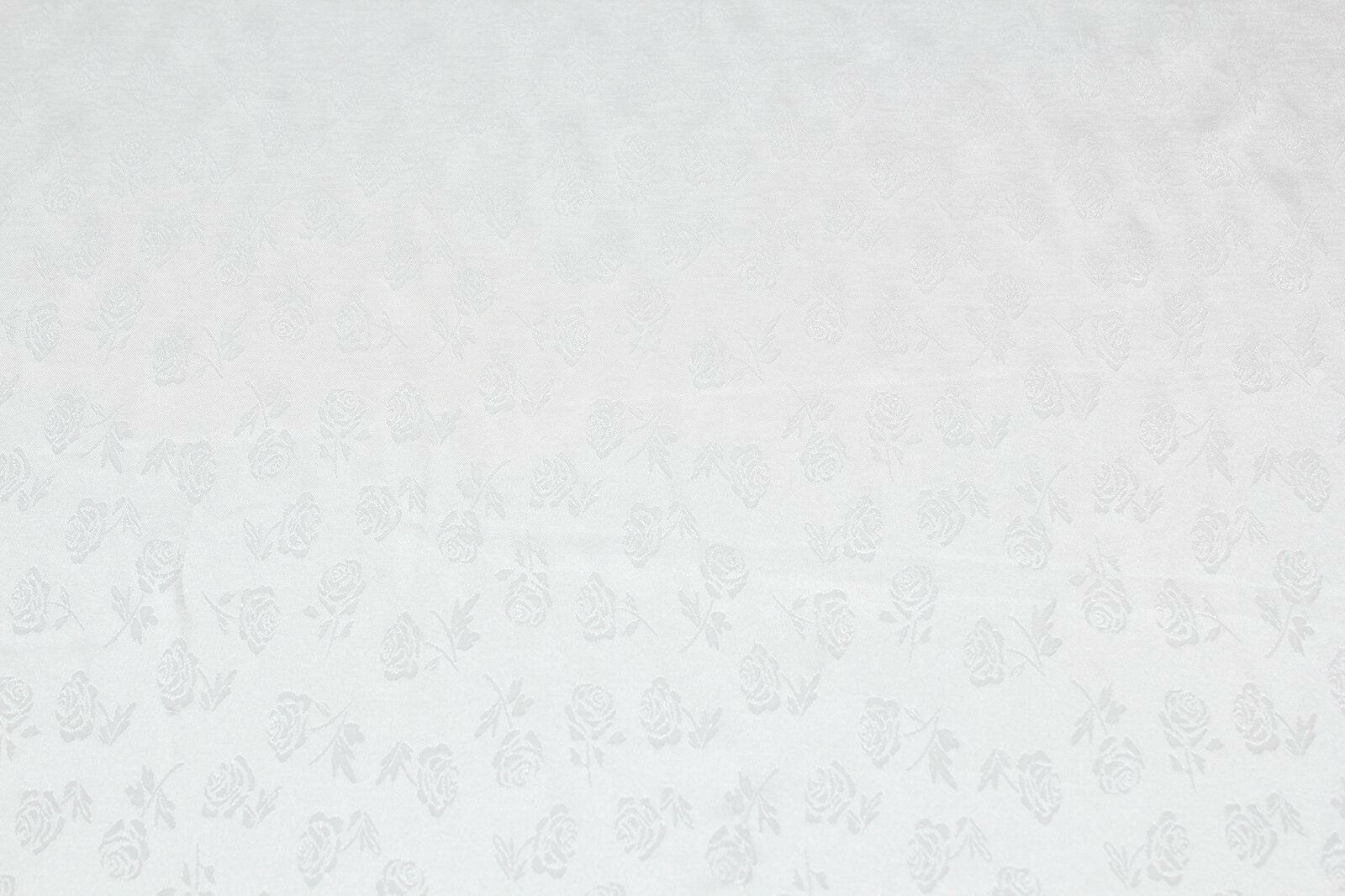 Ткань Атлас жаккард стрейч белый с розами 0,5 м