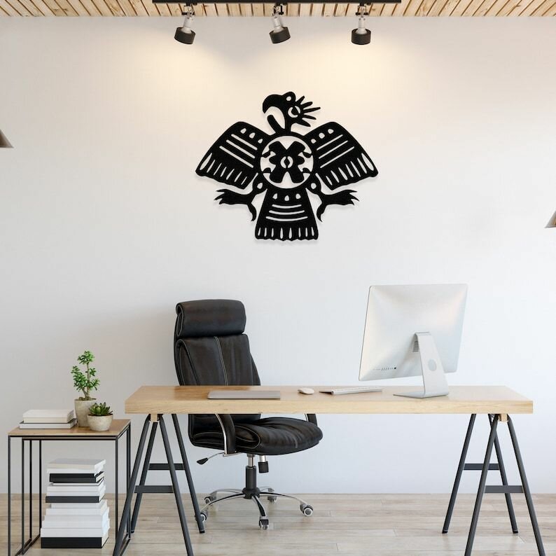 Декоративное металлическое панно, Ацтекский Орел (черный цвет)