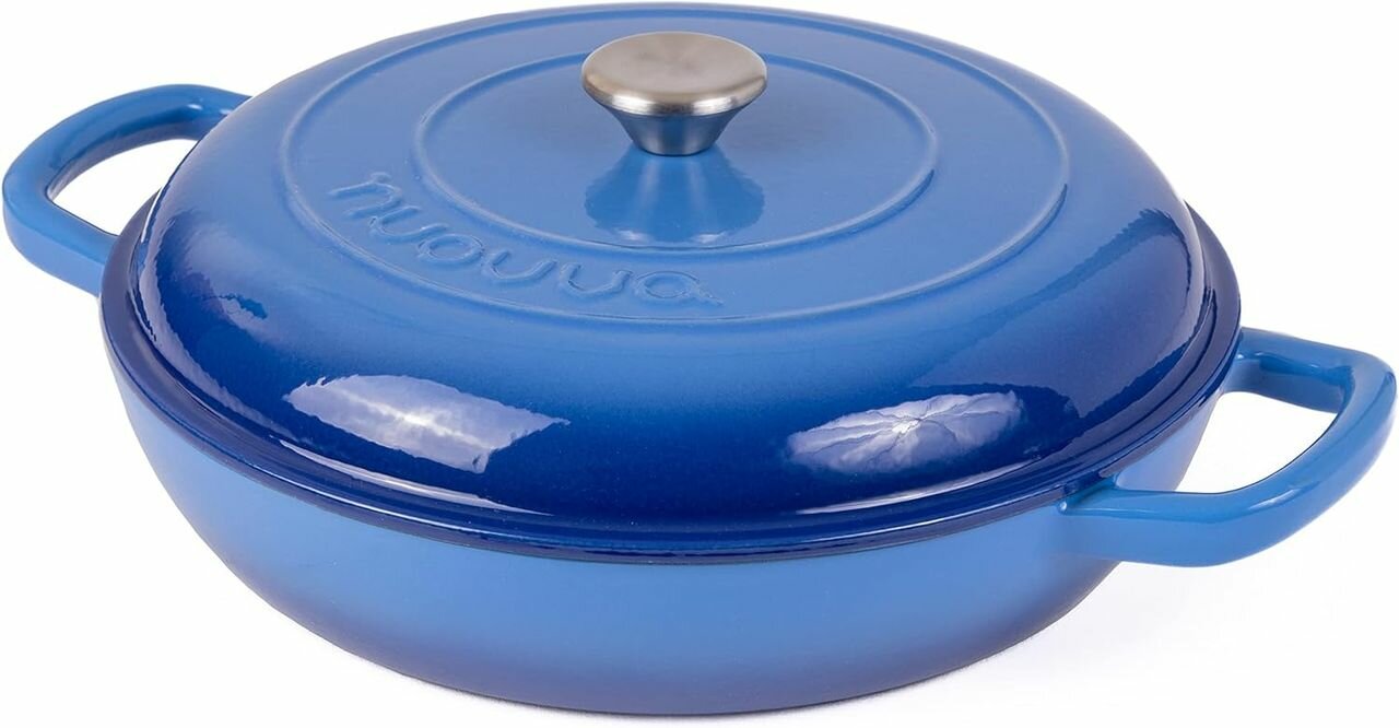 Чугунная кастрюля Nuovva с крышкой ( Dark Blue), 30 см