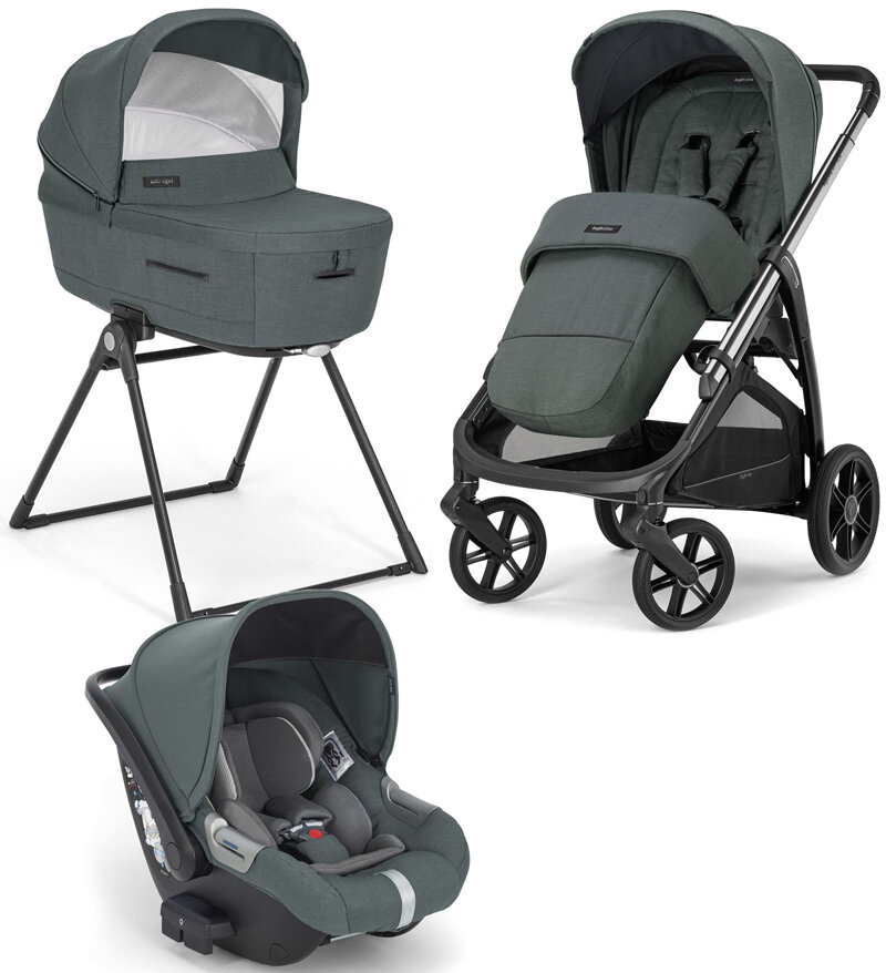 Коляска 3 в 1 для новорожденных Inglesina Aptica Emerald Green автокресло Darwin i-Size, детская коляска, зеленая, 0+