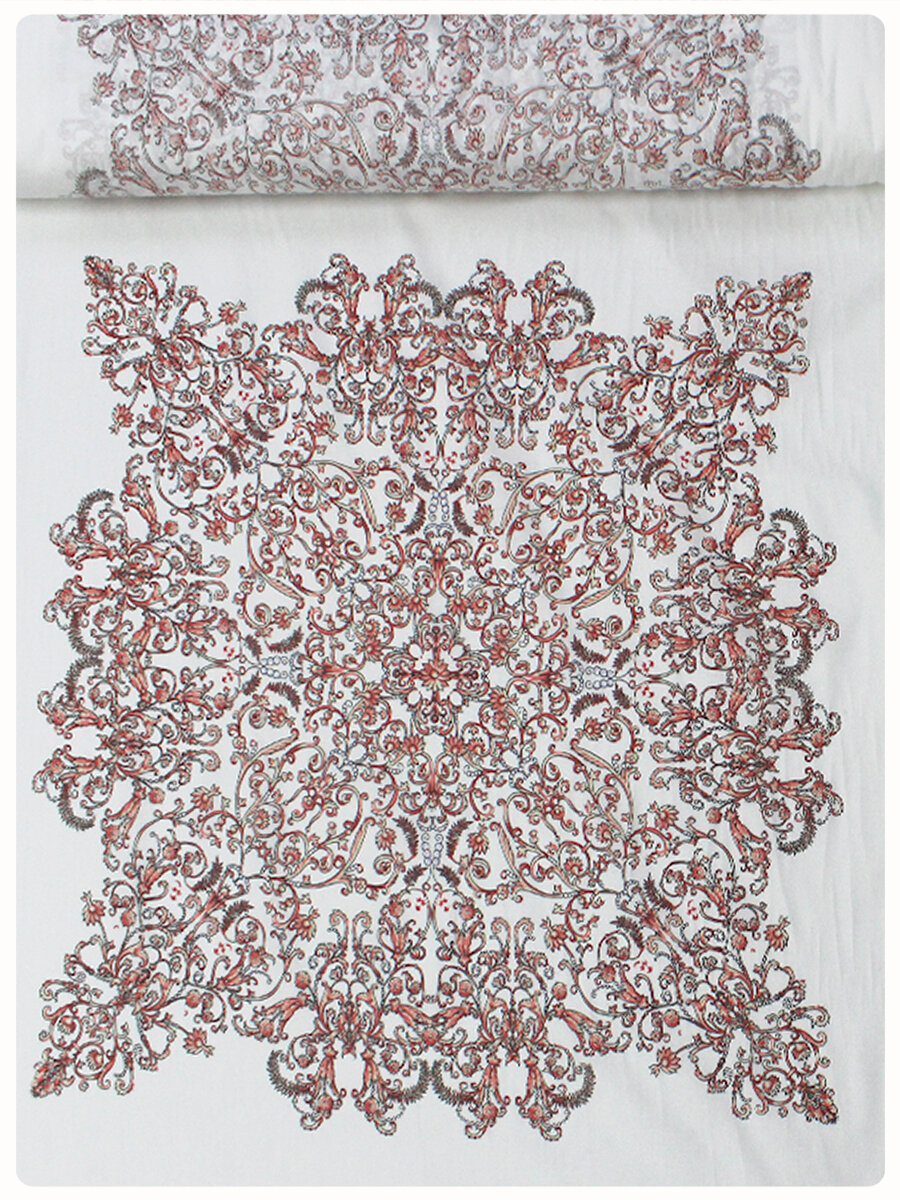 Перкаль, крой платка (четыре рисунка-купона), 100% хлопок, ширина 150 см х 160 см — фото 1
