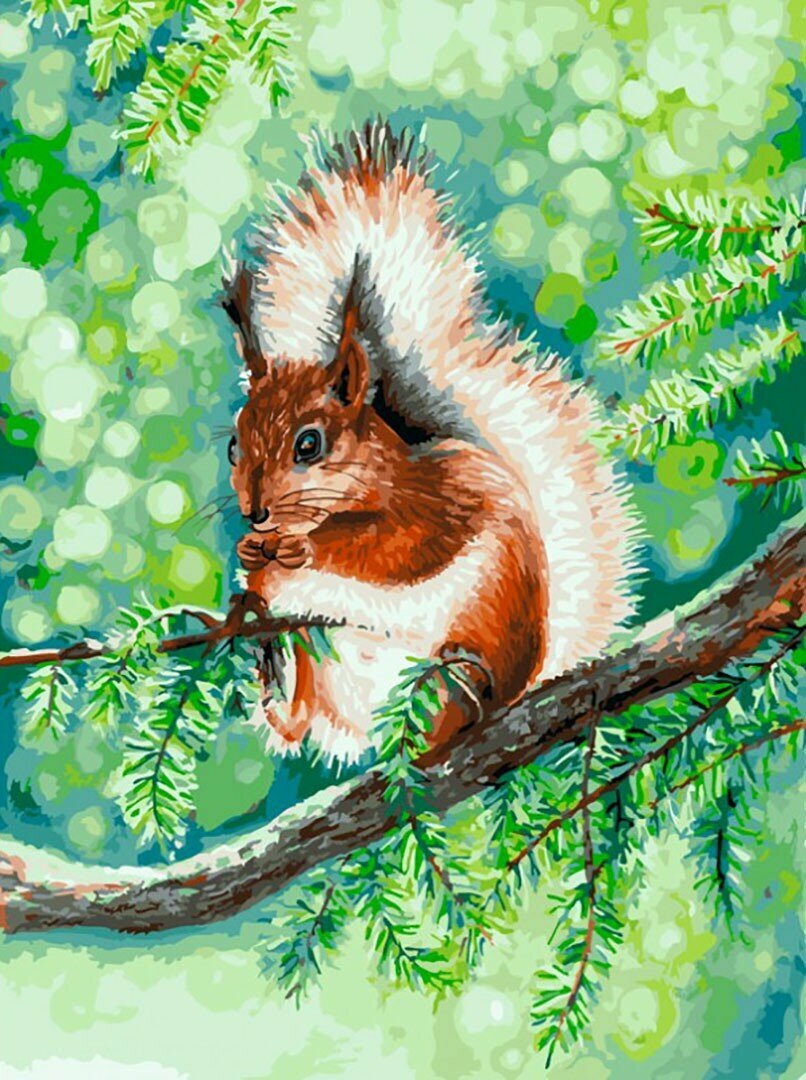 Живопись на холсте Белочка