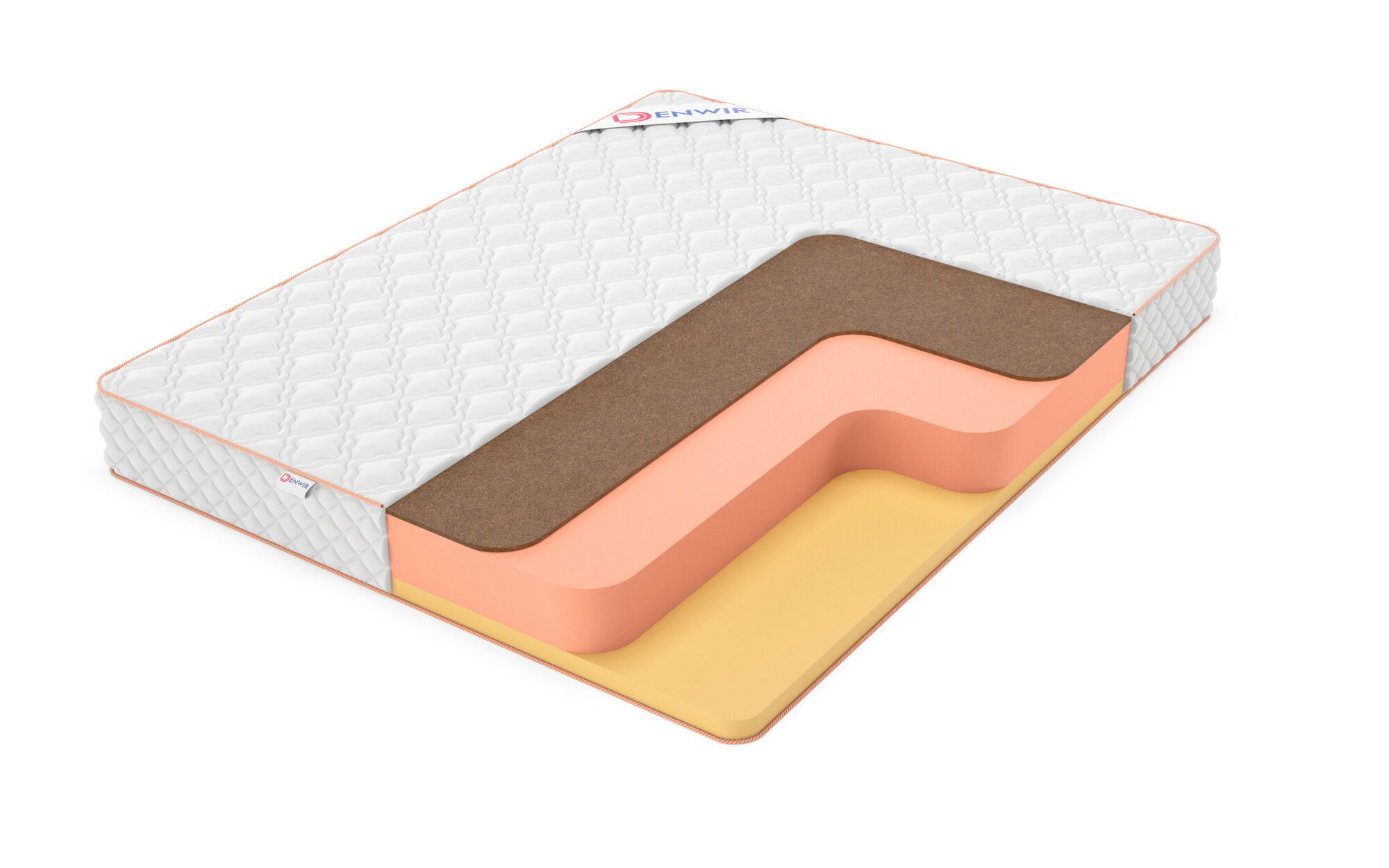 Матрас Denwir Top Memo Hard 19 160х200 высота 20 см анатомический жесткий средней жесткости кокосовый Беспружинный