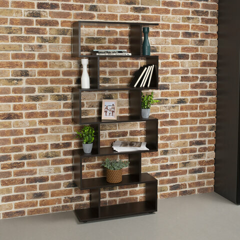 Стеллаж Brabix Scandi SH-008 ЦБ013658-3 730х250х1760мм, 6 секций, ЛДСП, венге 641899