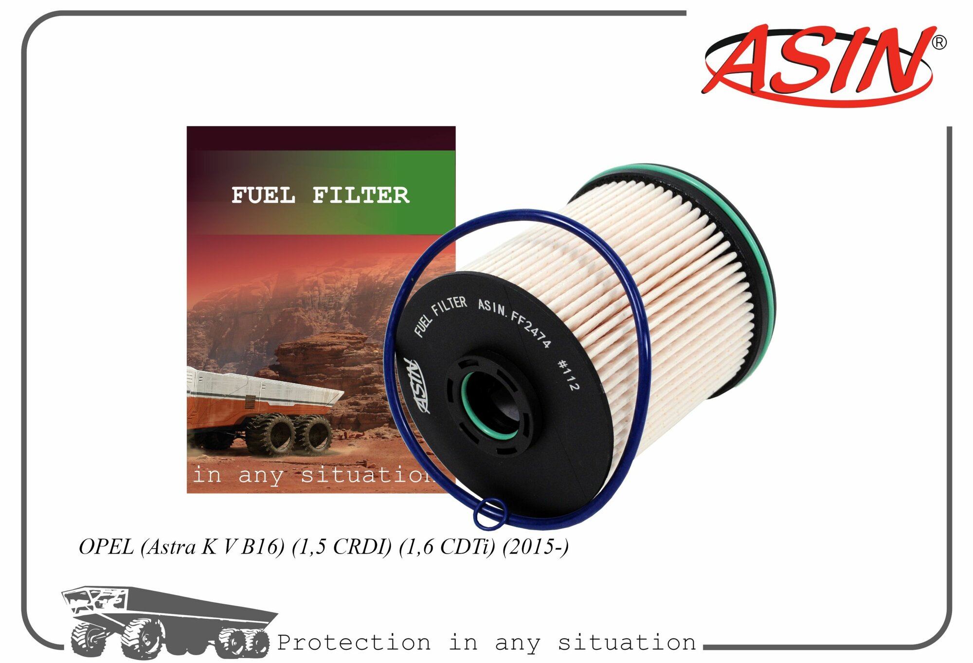 Фильтр топливный 13539108 ASIN. FF2474 для OPEL Astra K V B16 1,5 CRDI 1,6 CDTi 2015-