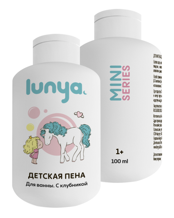 Пена луня детская для ванны Клубника, 100 мл