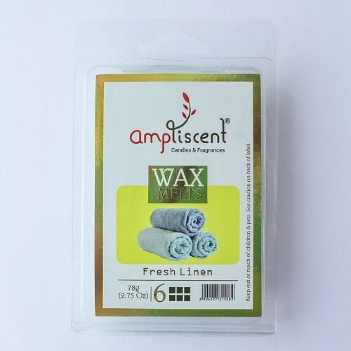 Wax Melts FRESH LINEN, AmpLiscent (Аромавоск для аромалампы свежий ЛЕН), уп. 78 г. (6 кубиков)