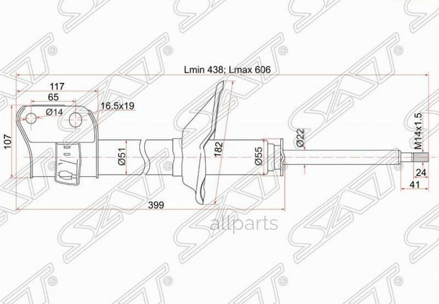 SAT ST-20310-FC050 Стойка передняя Subaru Forester 97-02