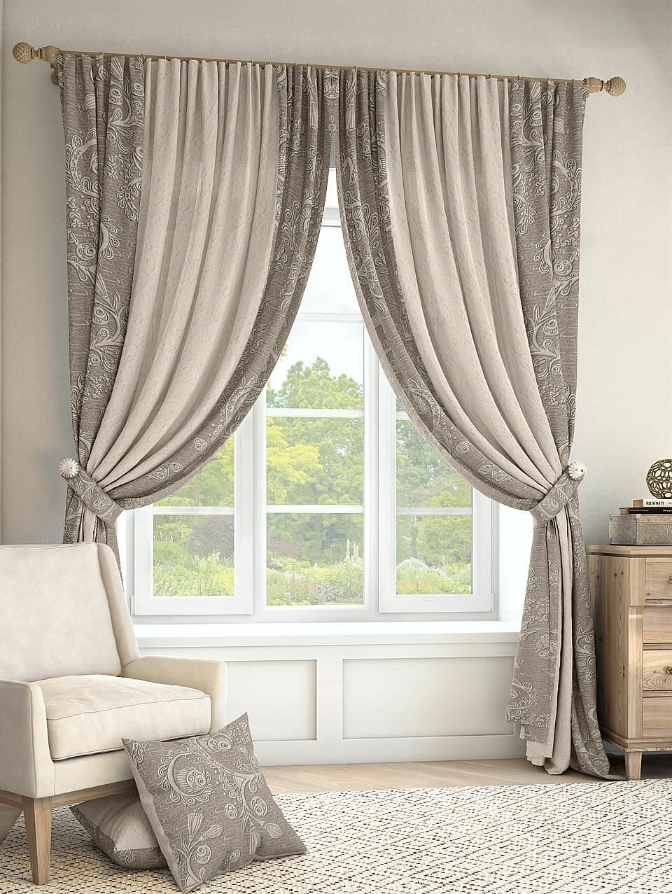 Комплект штор Comfy Way 200х280 см / шторы в комнату 2 шт / Аркей