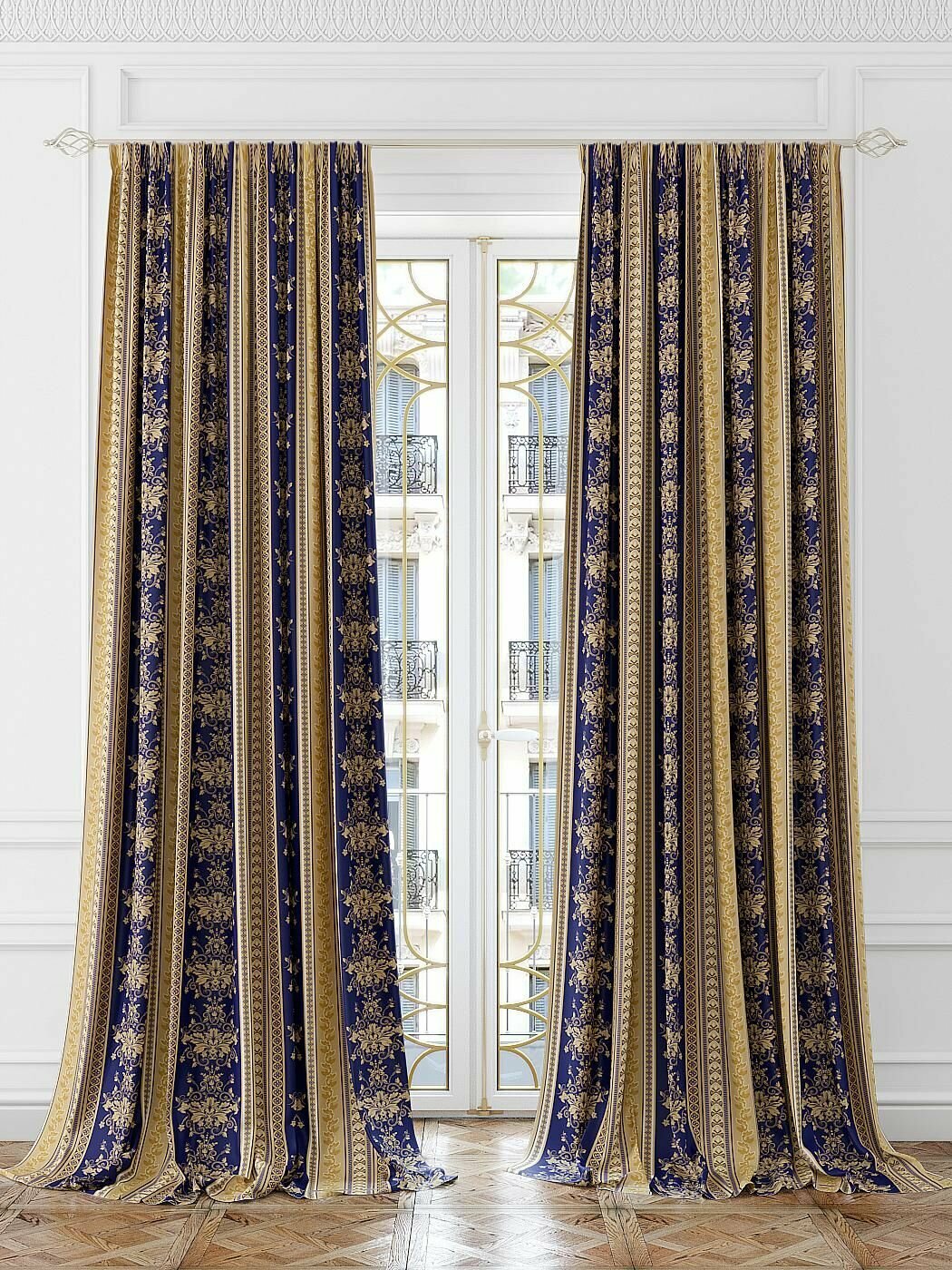 Комплекты штор AT HOME / шторы в комнату 150х280 см / Миролса (синий)