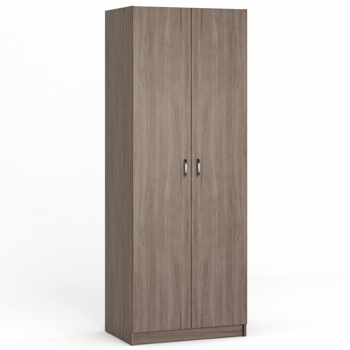 Шкаф двухдверный с полочками 800х537х2148 мм МагМебель В2 ясень шимо тёмный