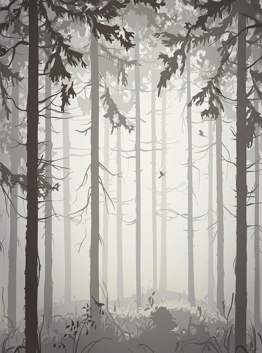 Фотообои Z-118 Лес беж 200х270 DIVINO