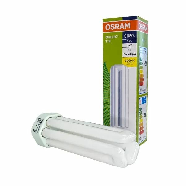 5шт/уп. Лампа Люминесцентная Dulux 42Вт 220V GX24q-4 3200Лм D-45mm L-169mm 3000K Свет Теплый белый OSRAM, уп. 5шт