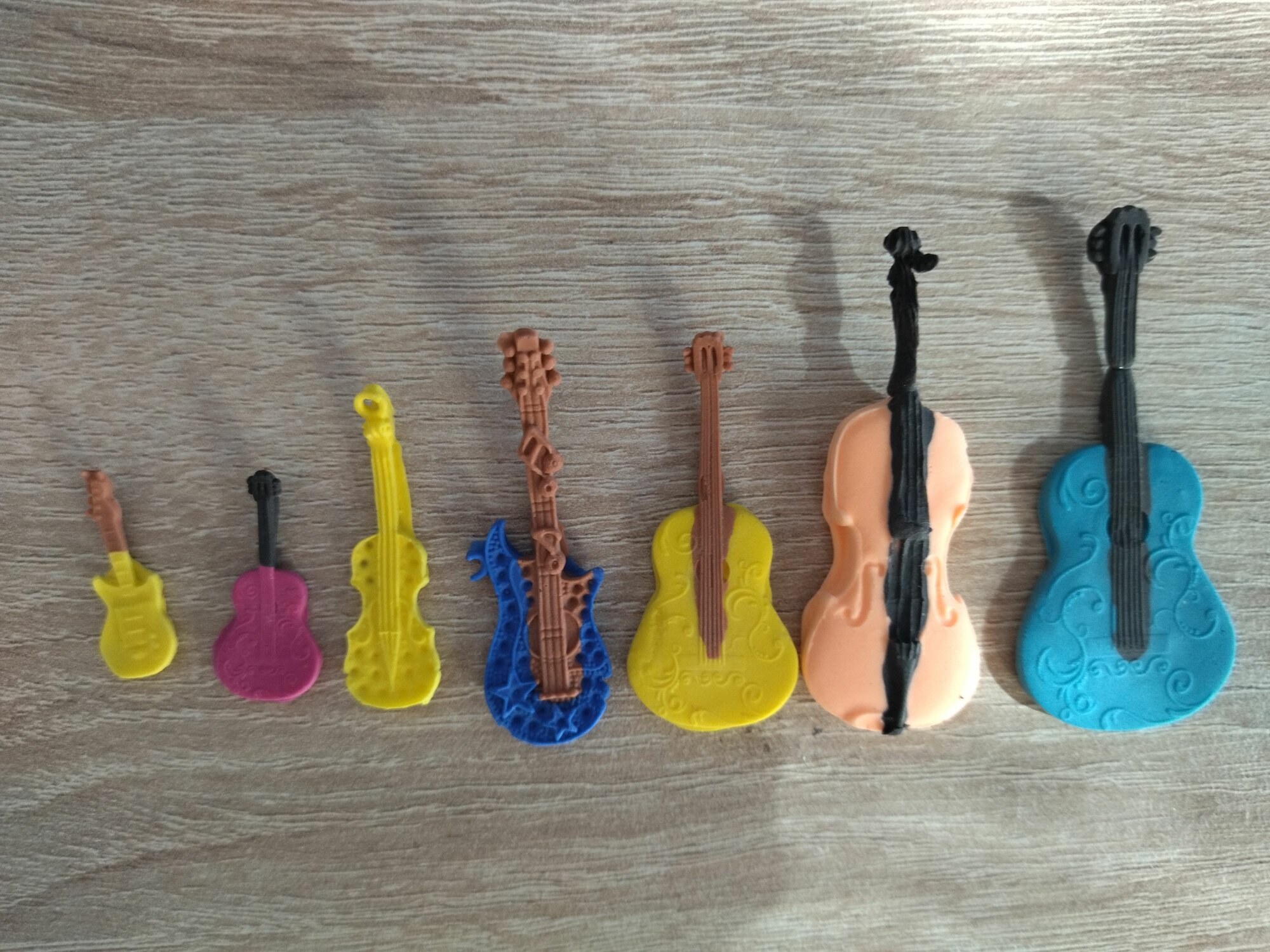 Набор миниатюр для ватной игрушки, куклы, гитары и скрипки - 7 шт