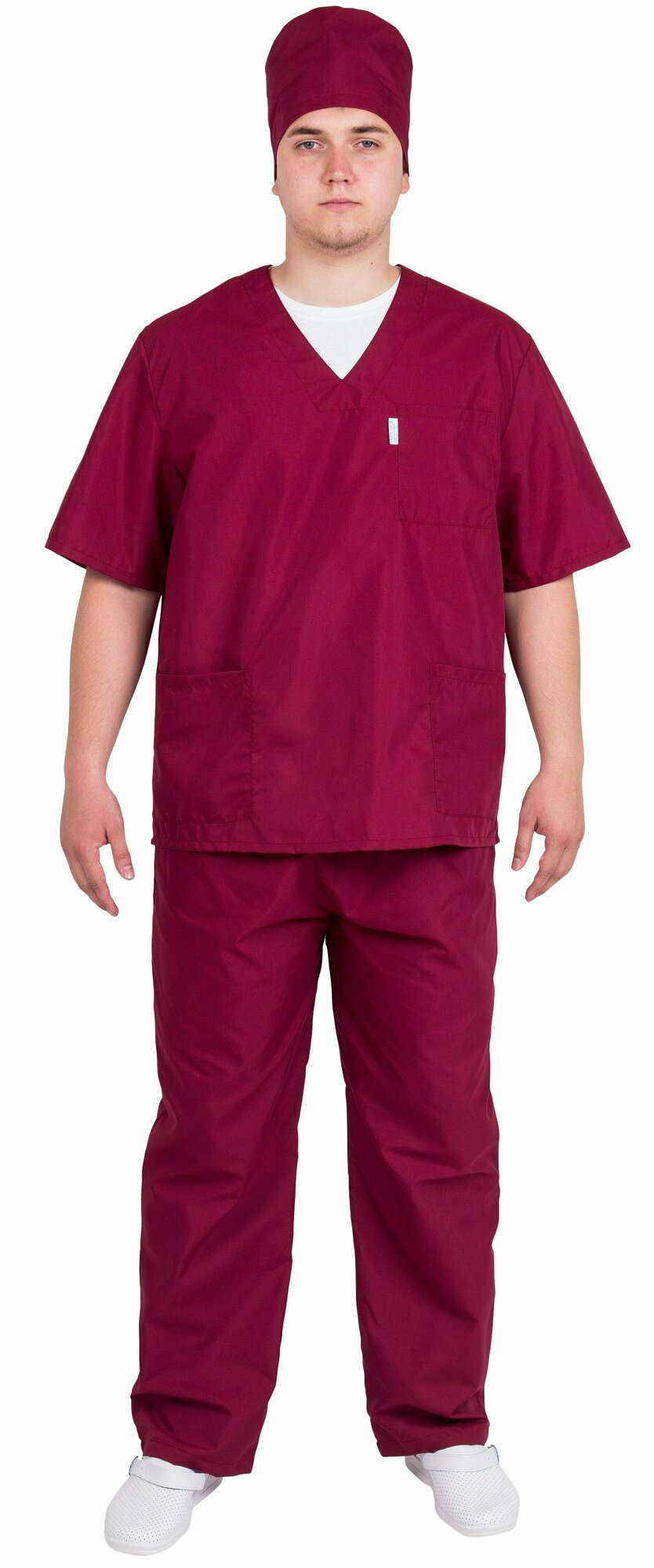 Костюм медицинский КСХ11, костюм мужской хирурга 170-176/48-50 бордовый