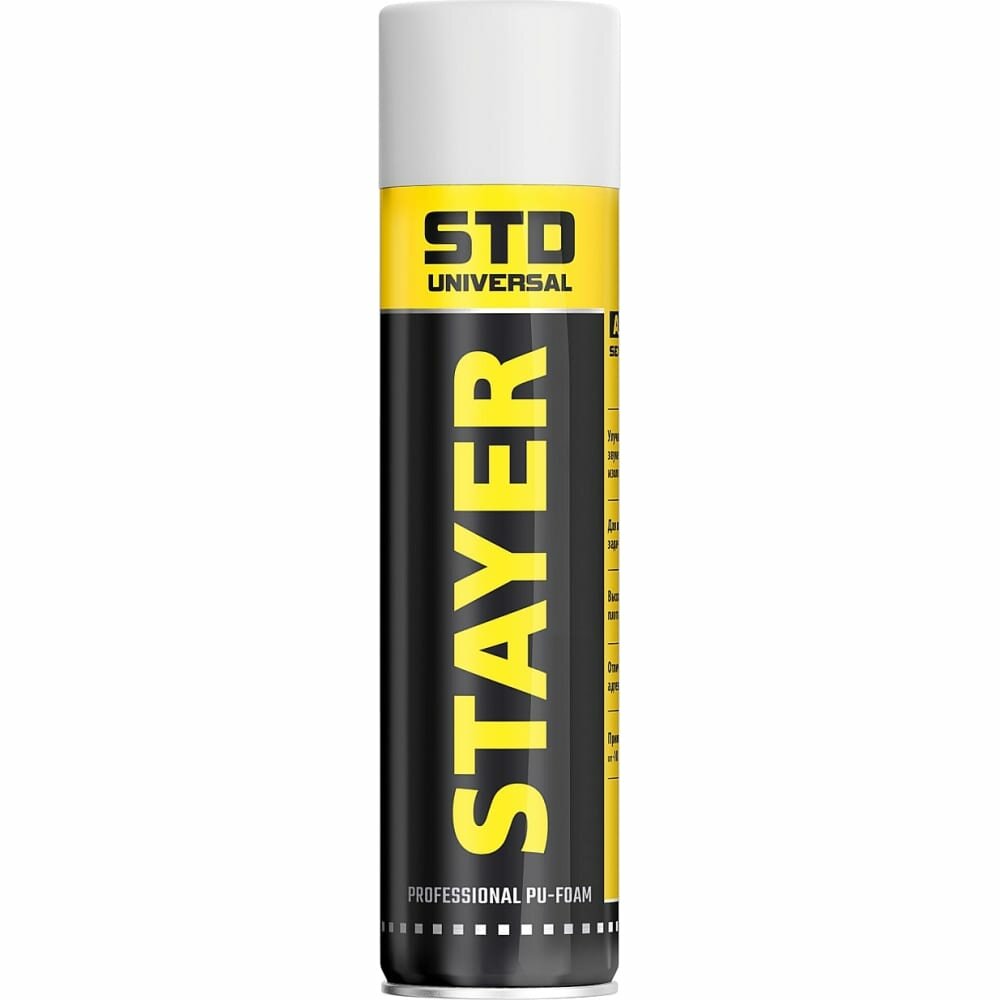 Монтажная пена STAYER STD Professional всесезонная, адаптерная 500 мл 41130 для изоляции проводки