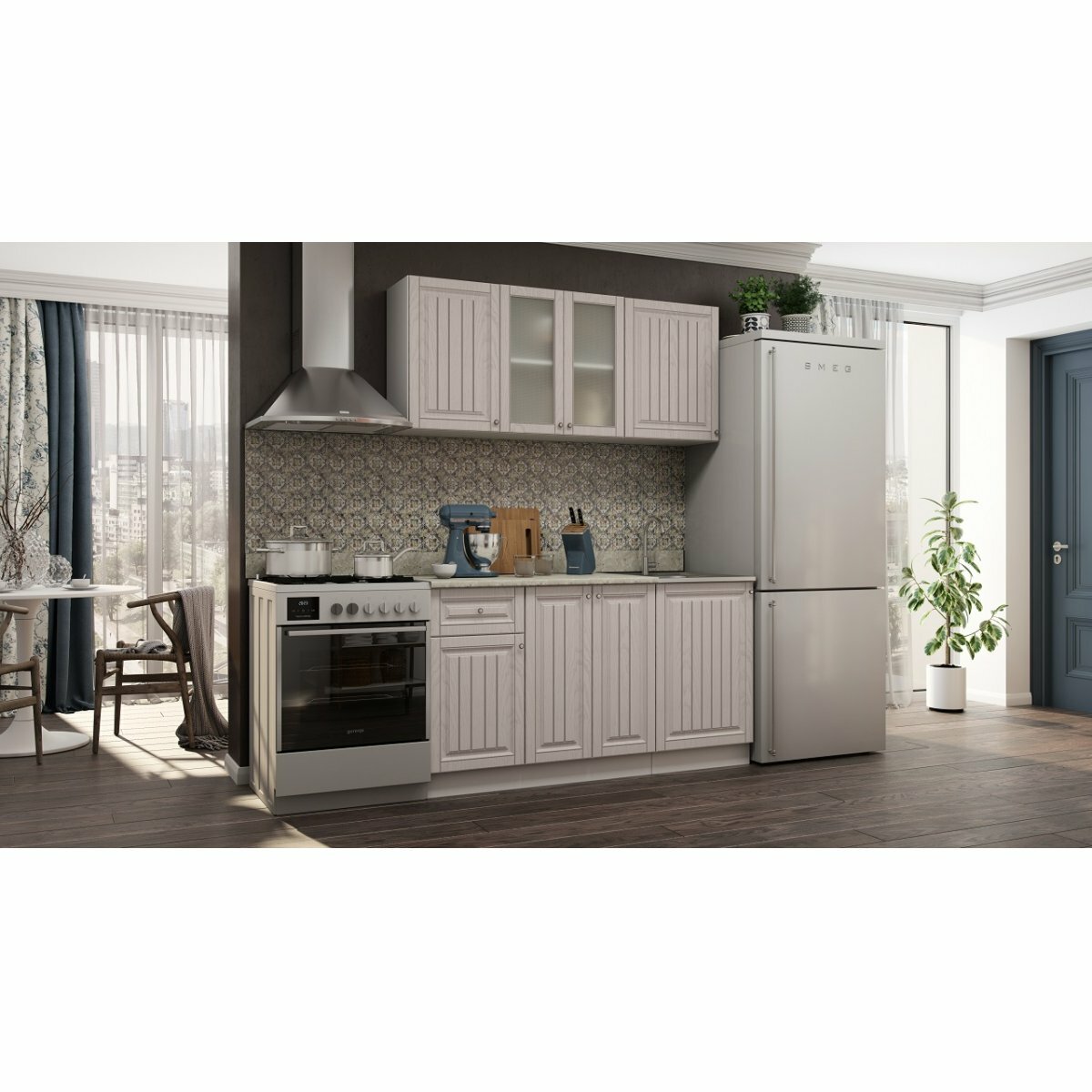 Кухня " Хозяюшка " 1,5 метра цвет фасадов мускат , ЛДСП, МДФ