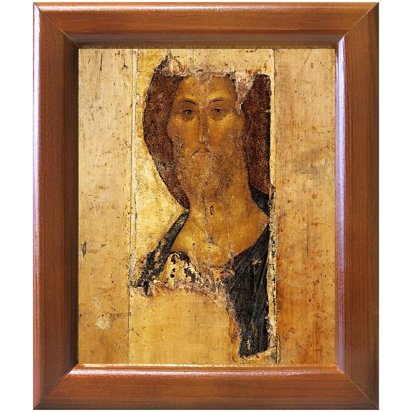 Спас Вседержитель, Андрей Рублев, 1410 г, икона в деревянной рамке 12,5*14,5 см