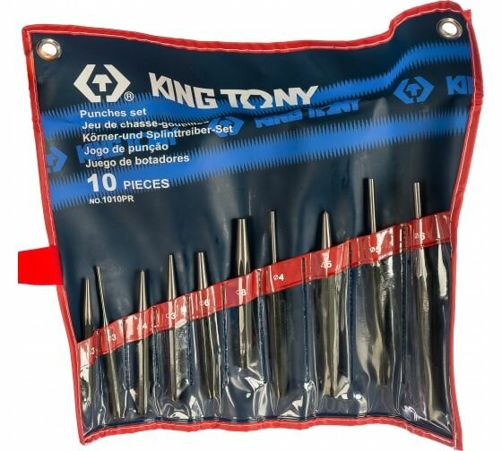 Набор инструмента KING TONY выколоток, бородков, кернеров, 10 предметов 1010PR