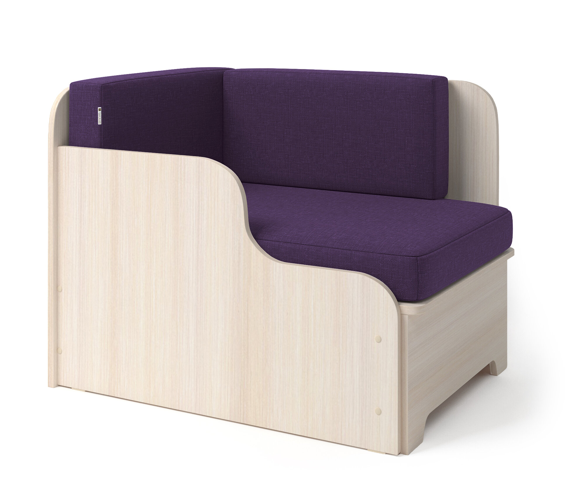 Диван кушетка Мелодия с раздвижным спальным местом и ящиком левый фиолетовый