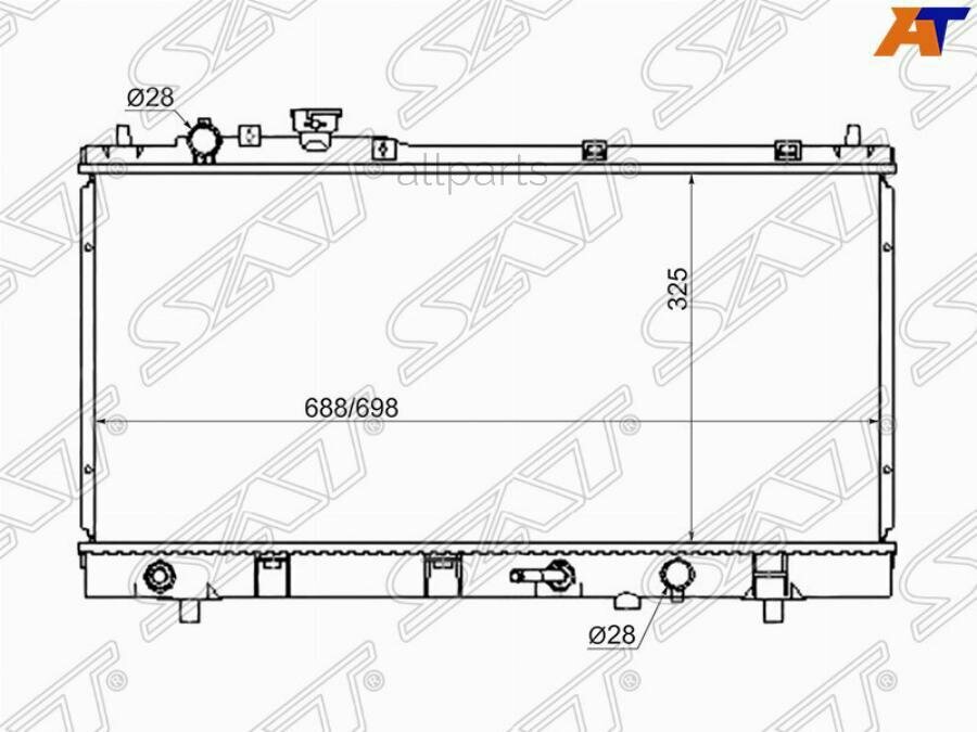 SAT SG-MZ0001-1 Радиатор Mazda 323 98-03 / Familia 98-08 / Familia S-Wagon 98-04 / Protеgе 98-04
