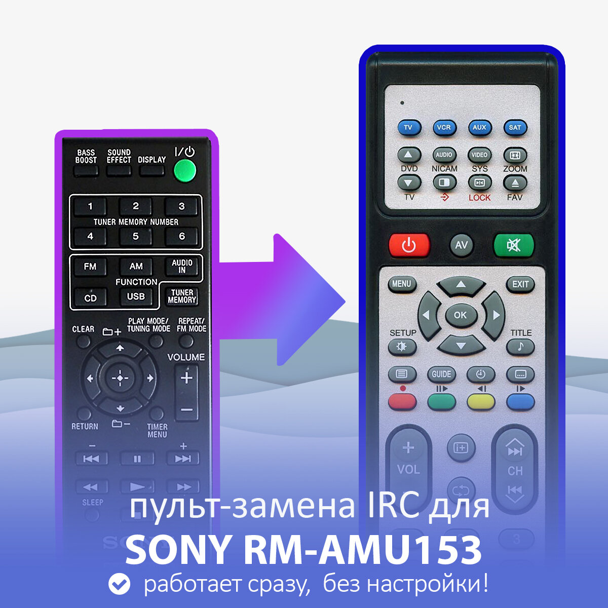 Пульт-замена для SONY RM-AMU153