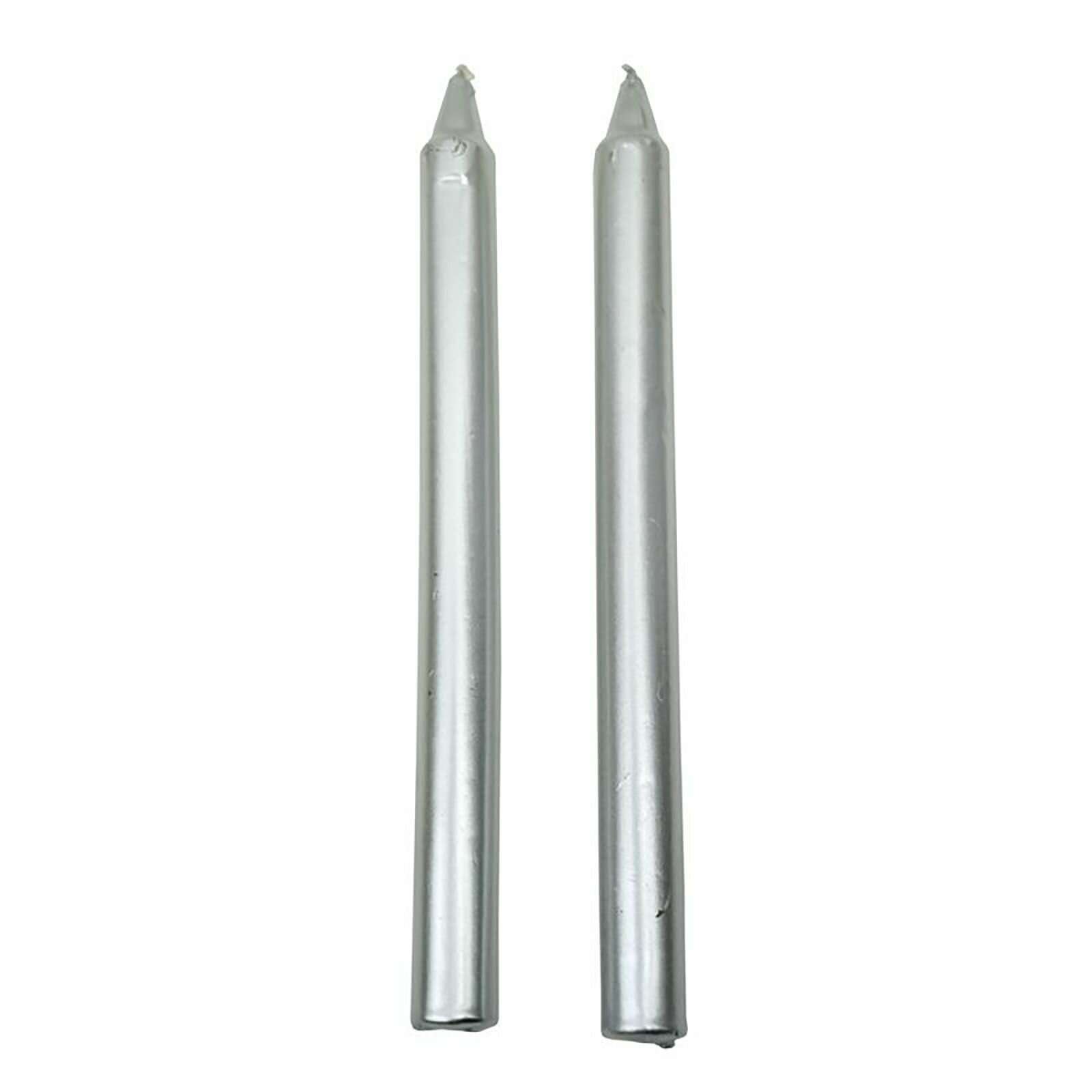 Свечи античные Серебро, 24 см, 2 шт. / Веселуха