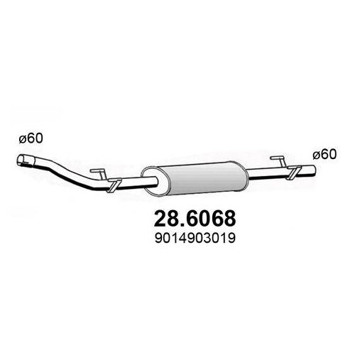 Средний глушитель выхлопных газов, ASSO 28.6068 (1 шт.)