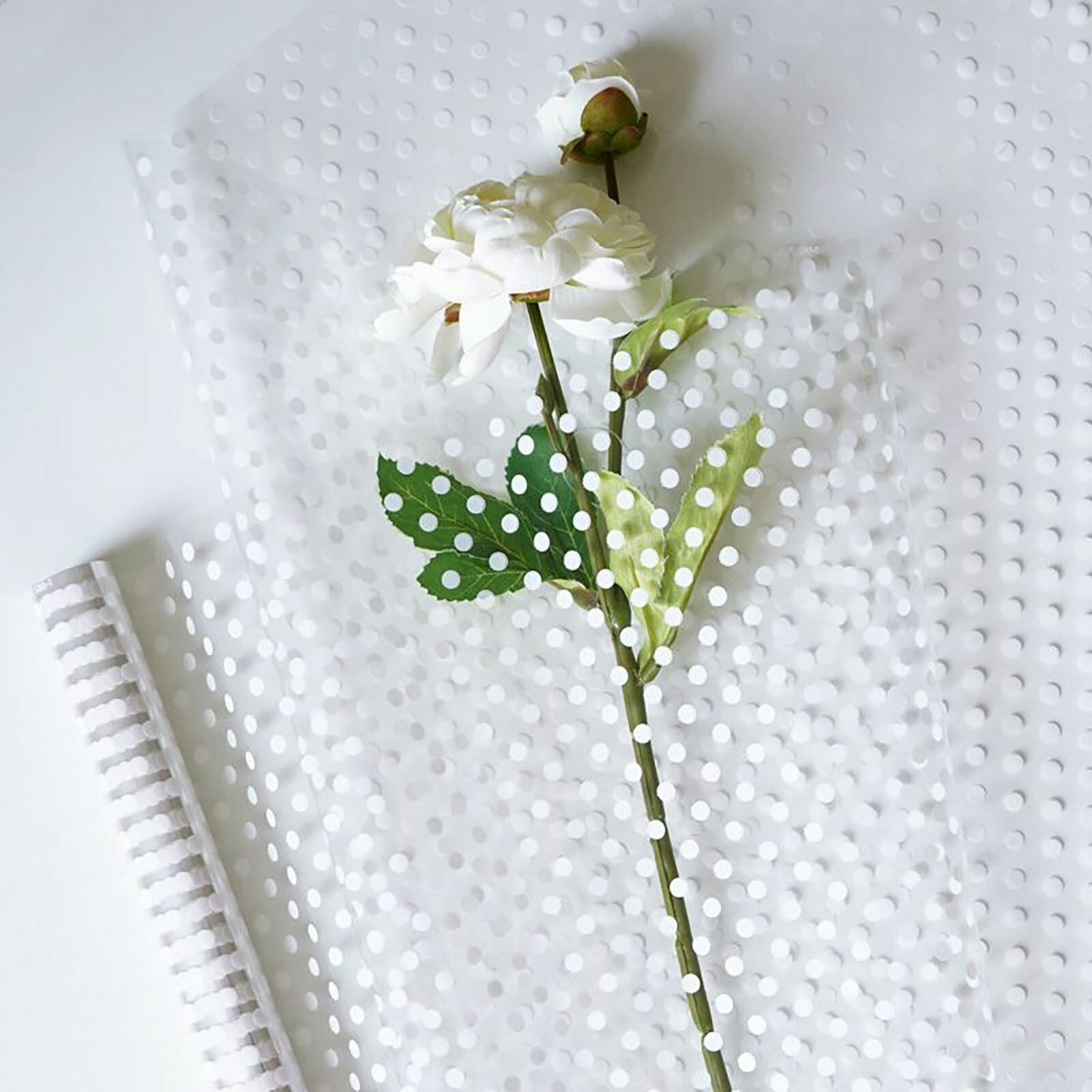 Пленка Горох, белая, 40 мкм / рулон / 0,7*9,14 м / веселый праздник