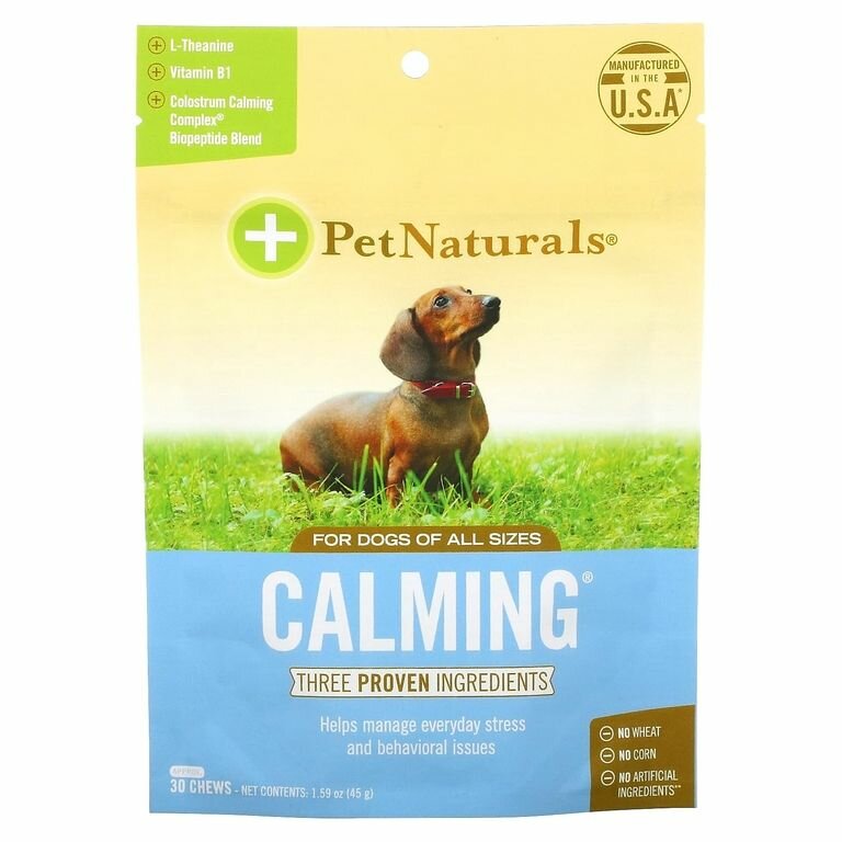 Pet Naturals, Успокаивающее средство для собак, Calming for Dogs, 30 жевательных таблеток — фото 1