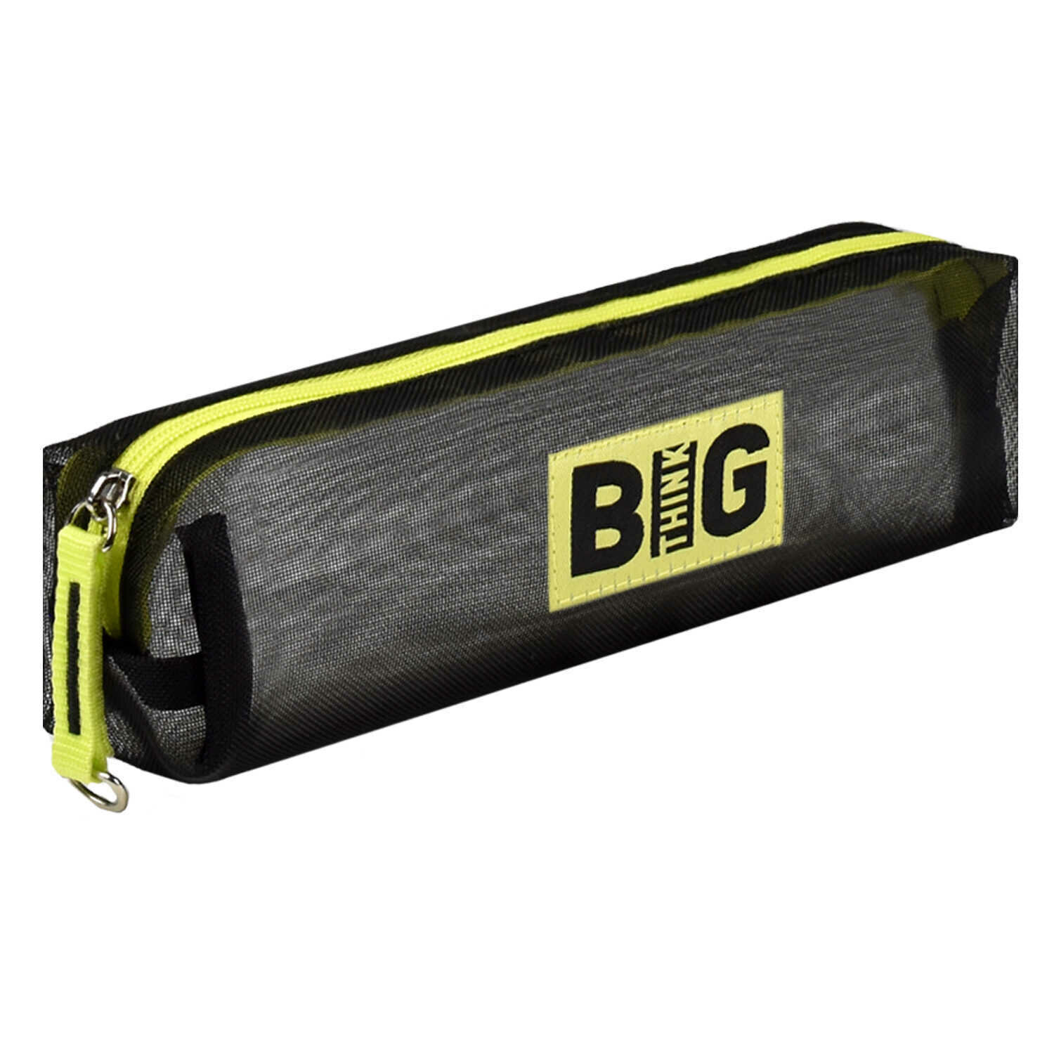 Пенал школьный "черный", 20,5х5х4 см, нейлон, нашивки из ткани.