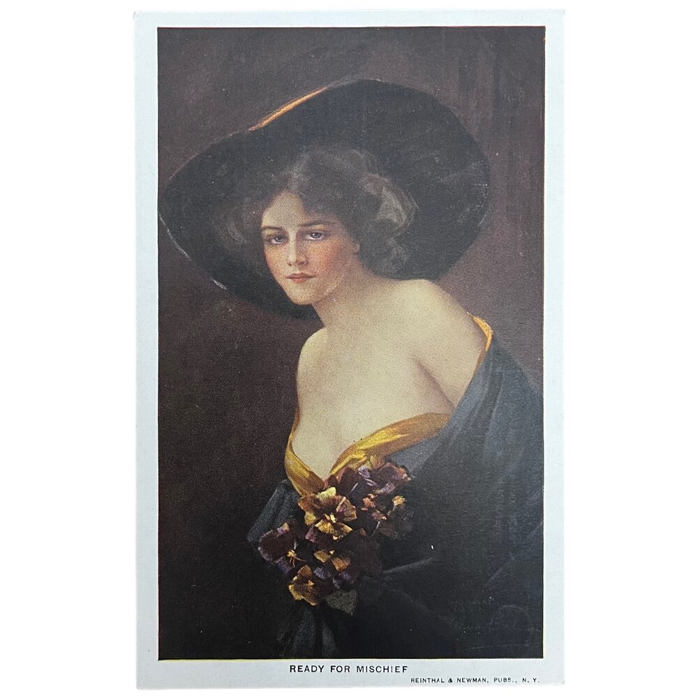 Почтовая открытка "Готова к шалости" 1910-1928 гг. США