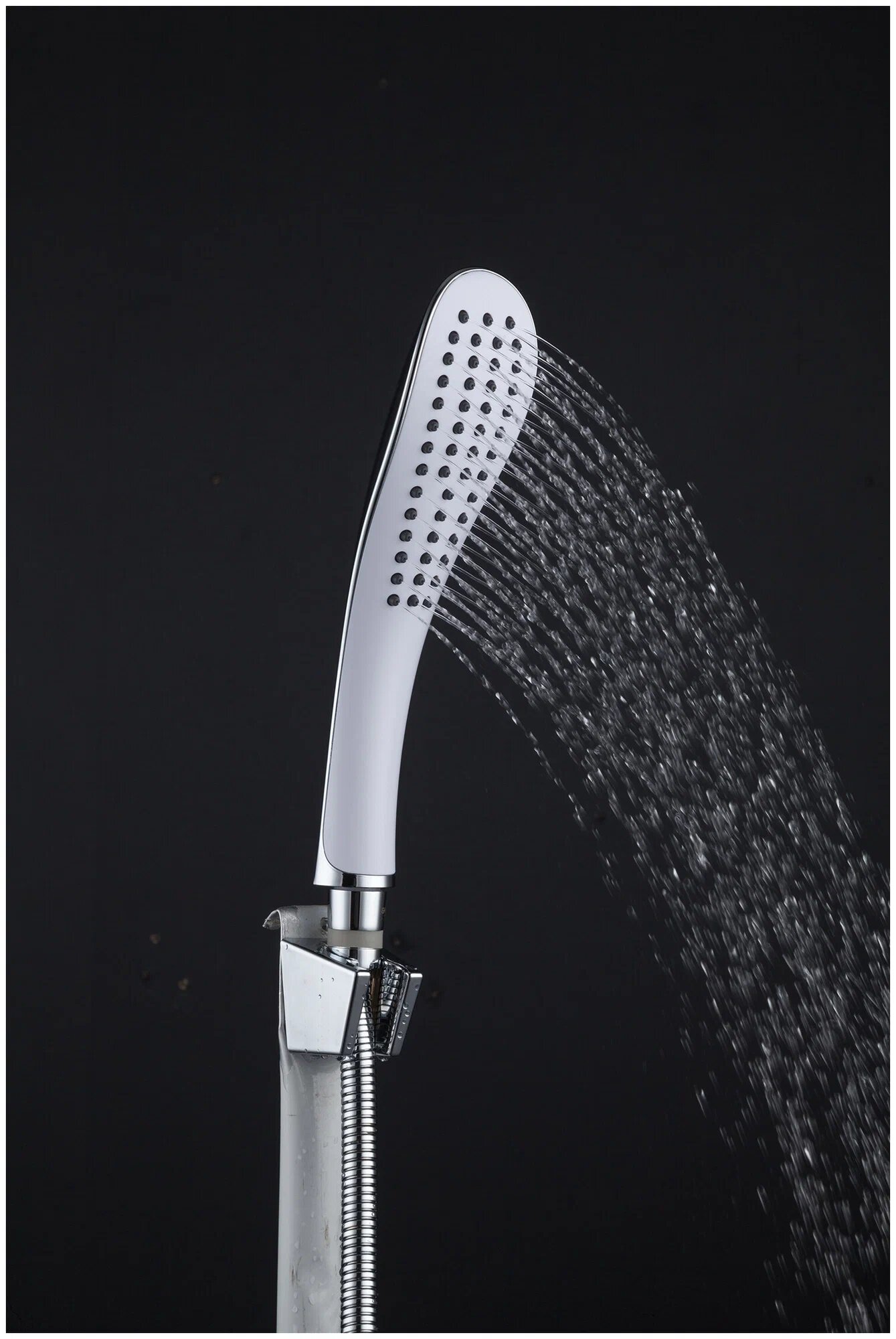 Душевая лейка GAPPO, G01, пластик, ABS, продолговатая, белая/хром, 65мм, однорежимная