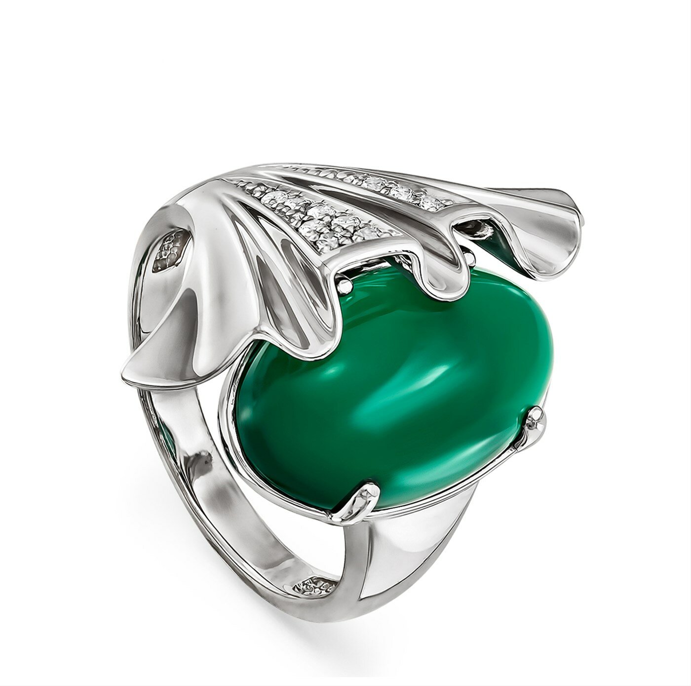 Кольцо, серебро, 925 проба, оникс, фианит