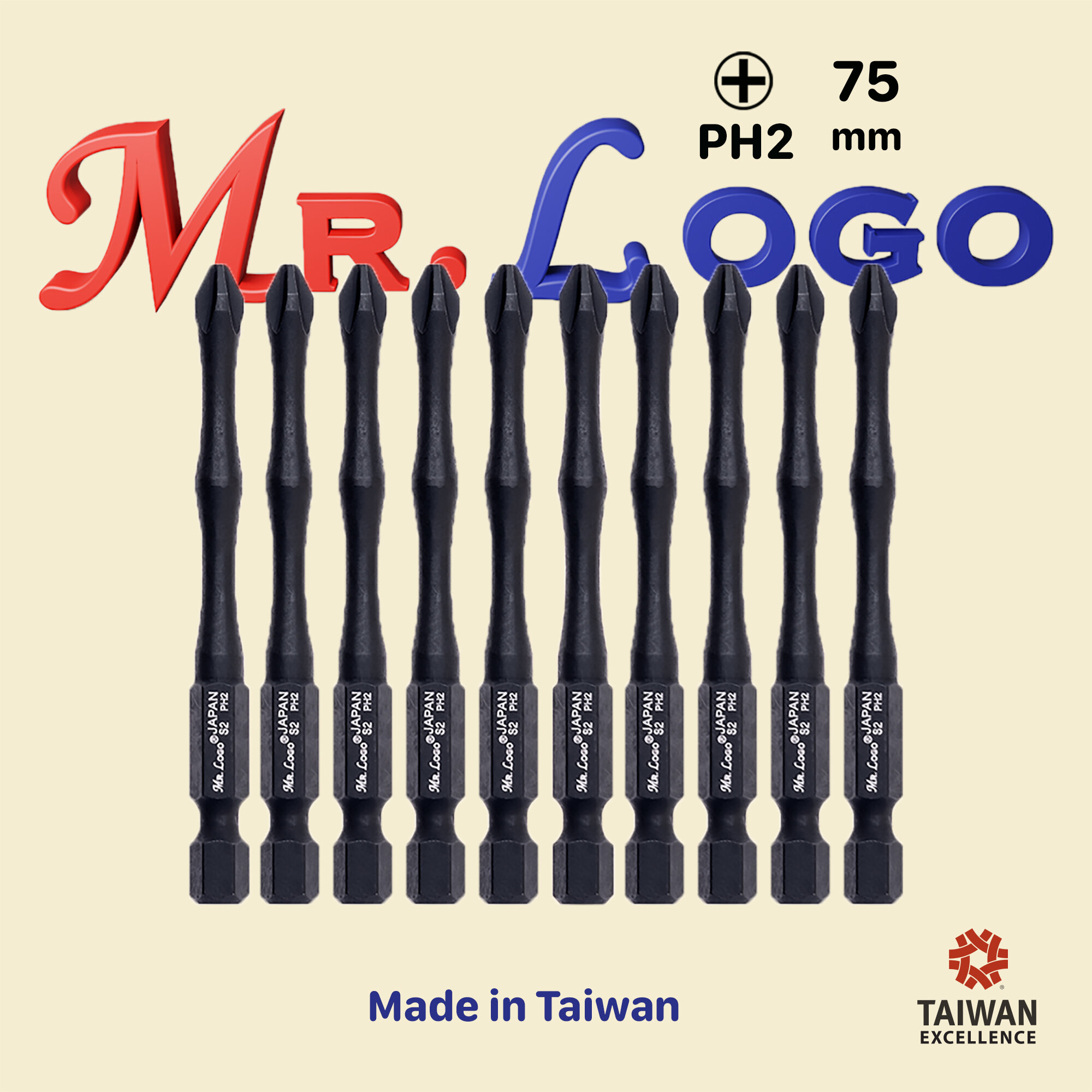 Бита для шуруповерта магнитная торсионная PH2 x 75 мм Mr.Logo Сталь - Японская S2