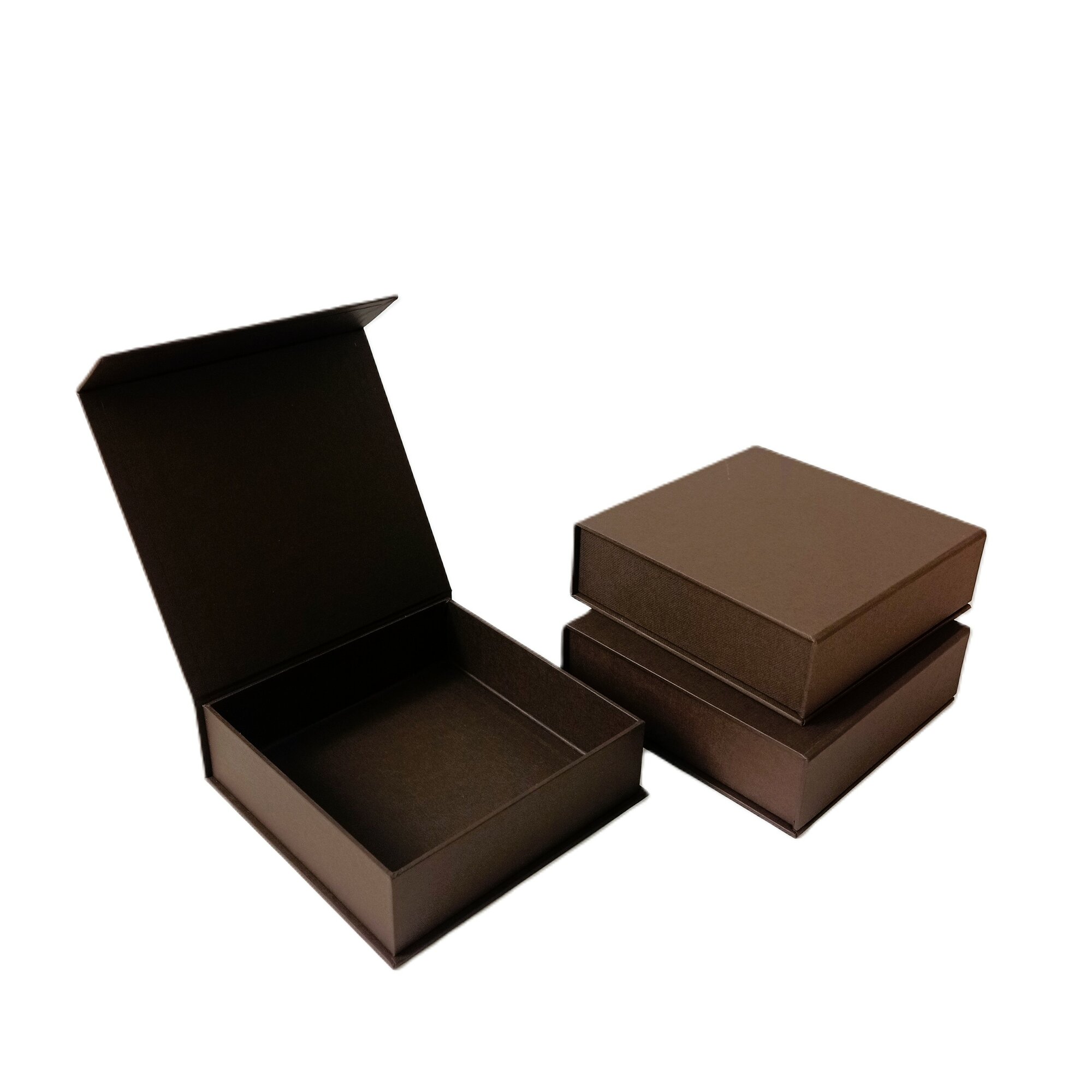 Подарочная коробка "SAnTimBox" 12,5 х 12,5 х 3,5 см, коричневая, Набор из 3 штук