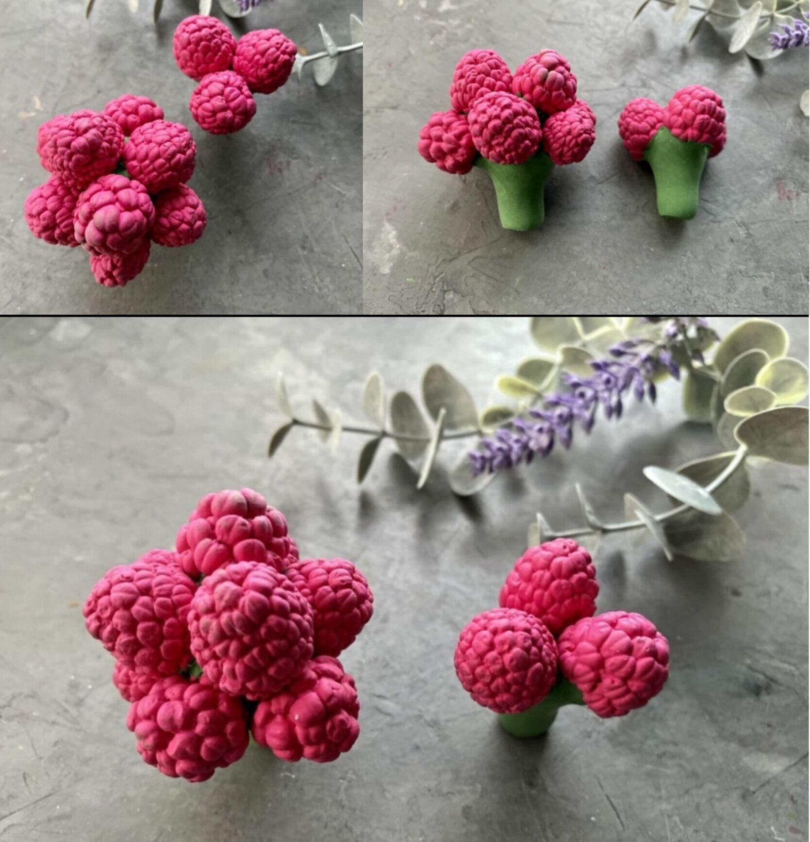 Молд силиконовый "Сочные Малинки" - 2 шт. на форме, для шоколада, мармелада, желе, леденцов.